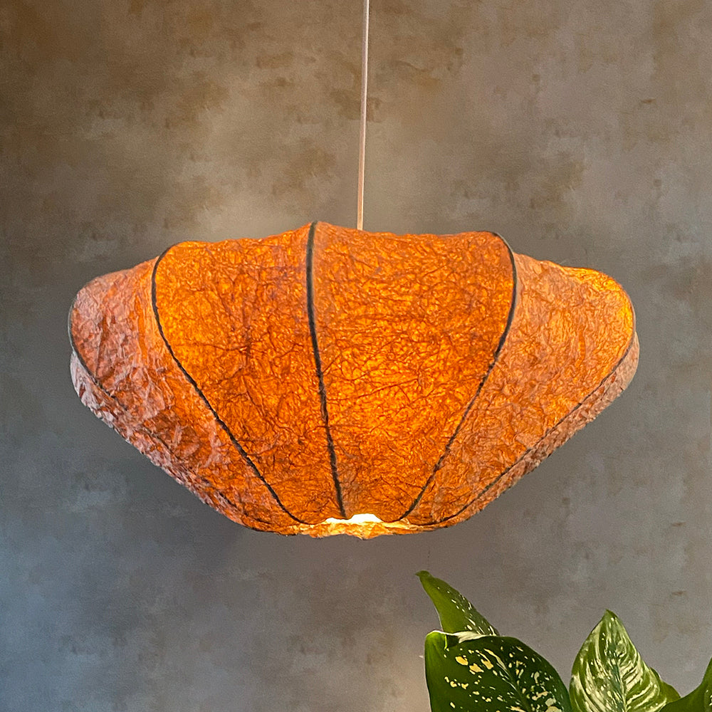 Sunset Crushed Banana Paper Hanging Lamp– Sunshine Boulevard
