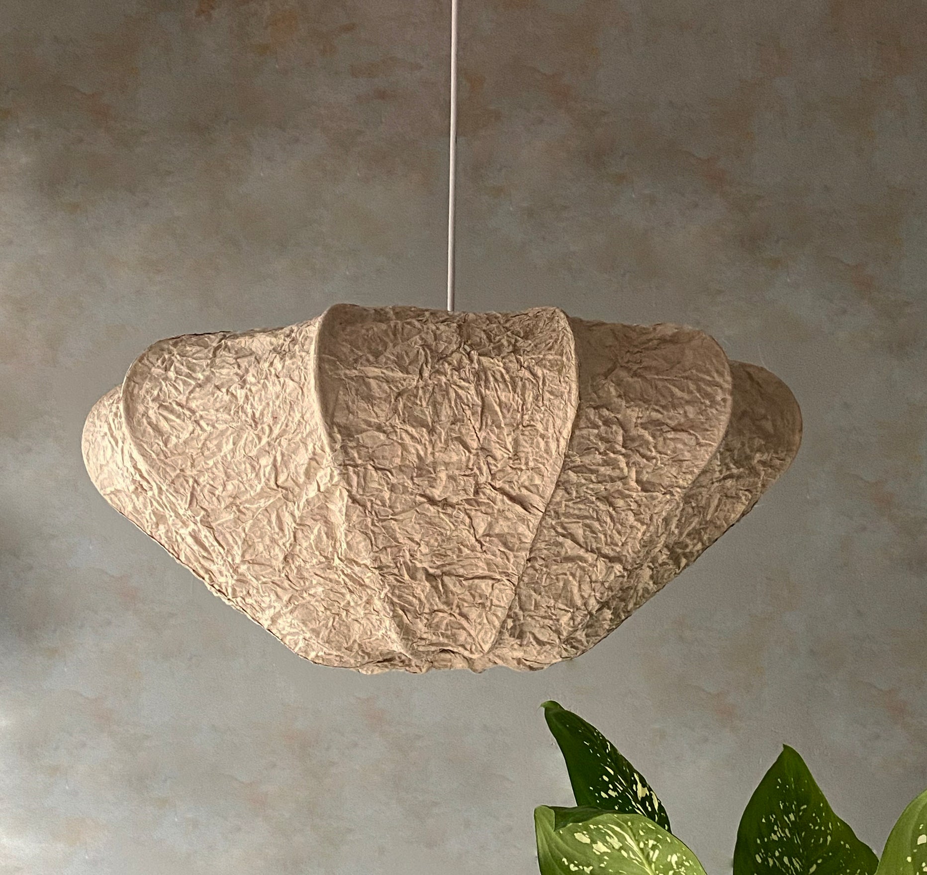 Sunset Crushed Banana Paper Hanging Lamp– Sunshine Boulevard