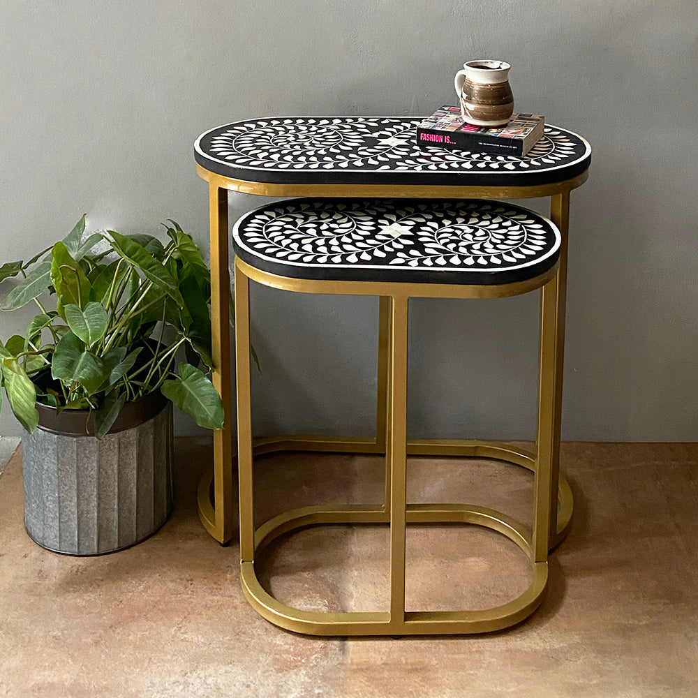 Bone Inlay Nested Tables (Set of 2)– Sunshine Boulevard