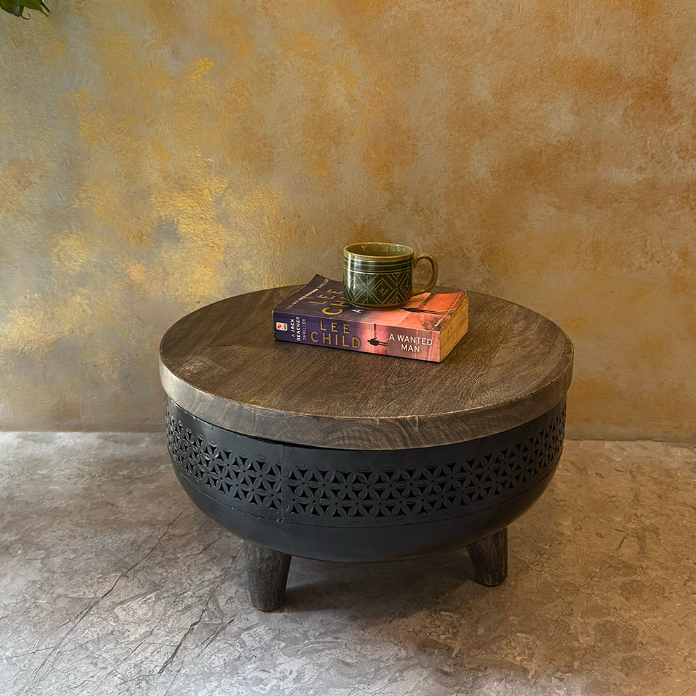 Wood & Metal Round Jaali Table - Small– Sunshine Boulevard
